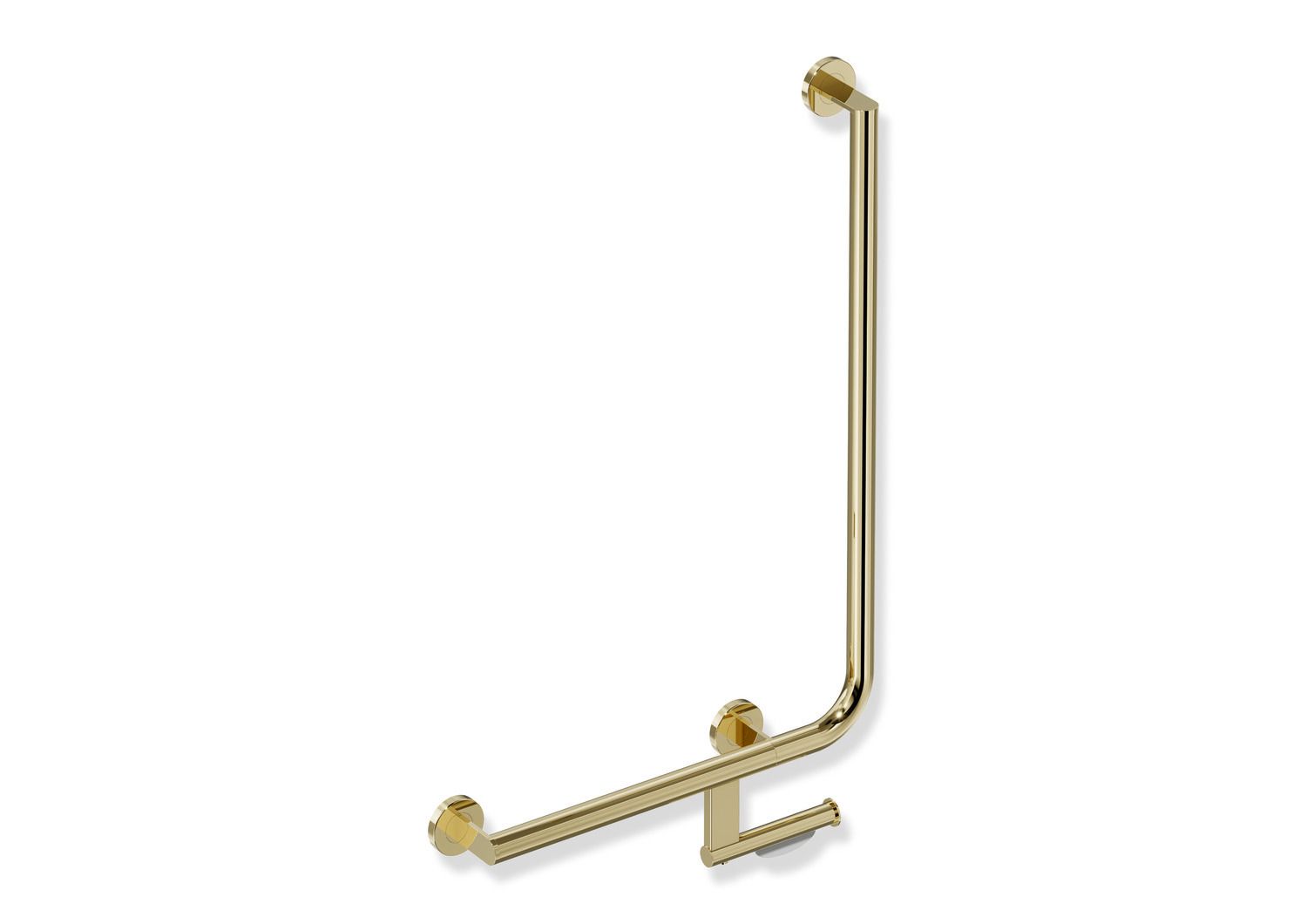 System 900 angled handle with toilet roll holder 750 x 500 mm, 90°, Ø32 ...